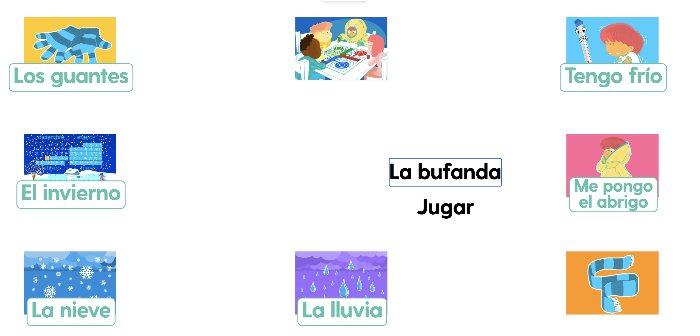Winter 2 - Spanish Winter Vocabulary and Activities Game